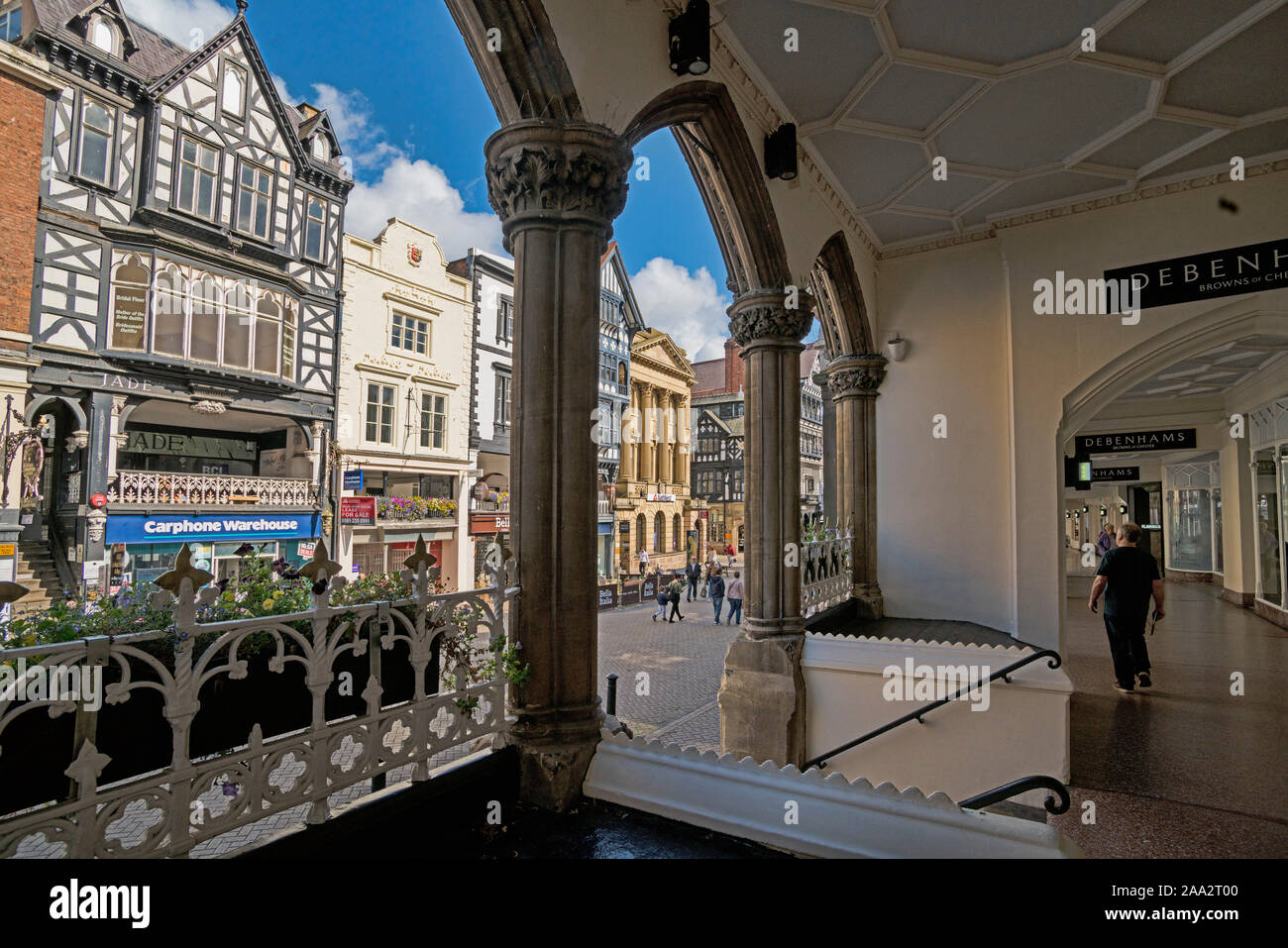 Chester city centre, rows arcade, Cheshire, England, UK Stock Photo - Alamy