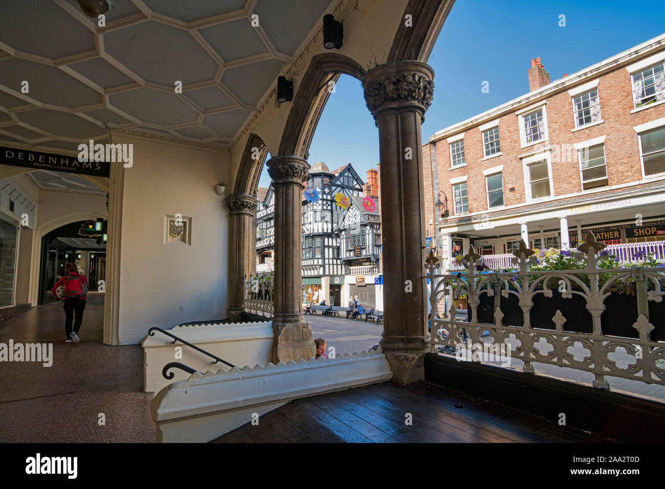 Chester city centre, rows arcade, Cheshire, England, UK Stock Photo - Alamy