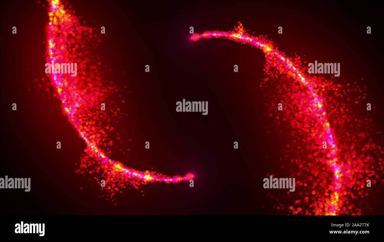 Opening intro Flash light, Lens flare, rotation Particles. 3d rendering ...