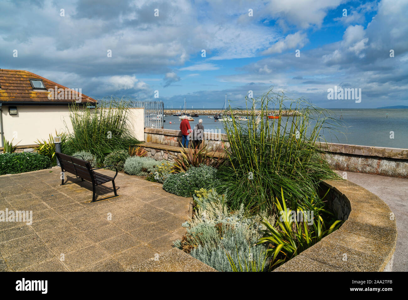 Promenade, Rhos on Sea, Colwyn Bay, beach seafront, north Wales, UK ...
