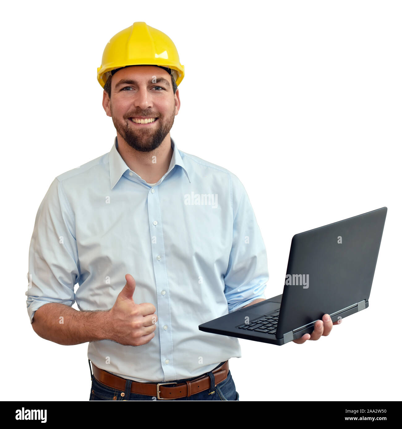 Architect / engineer at his desk planning the construction of a house ...