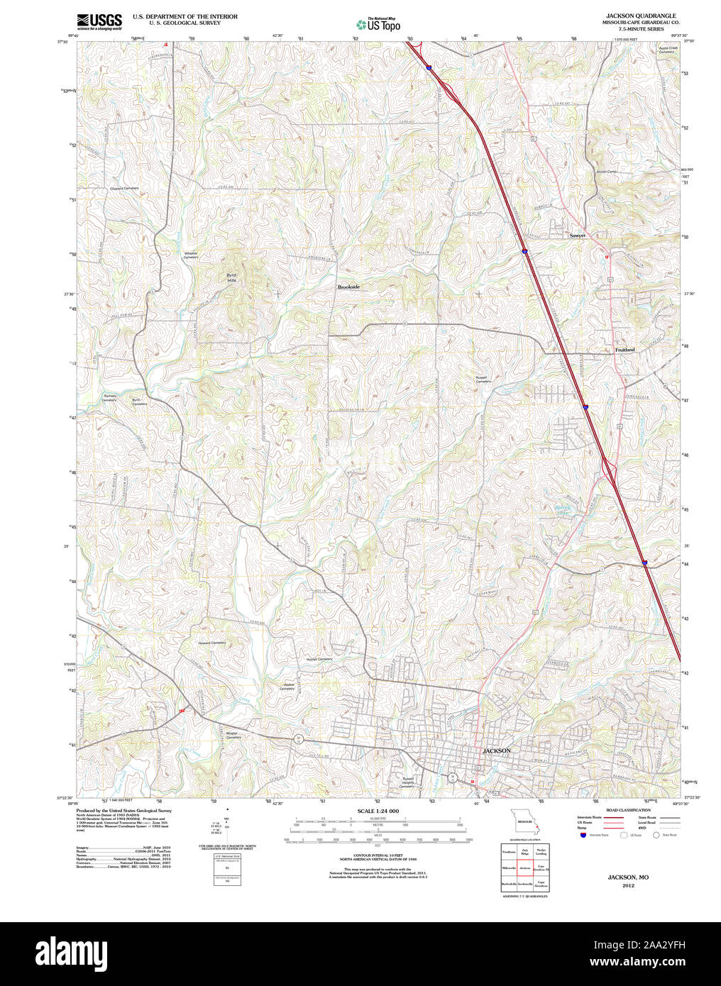 Map of jackson missouri Cut Out Stock Images & Pictures - Alamy