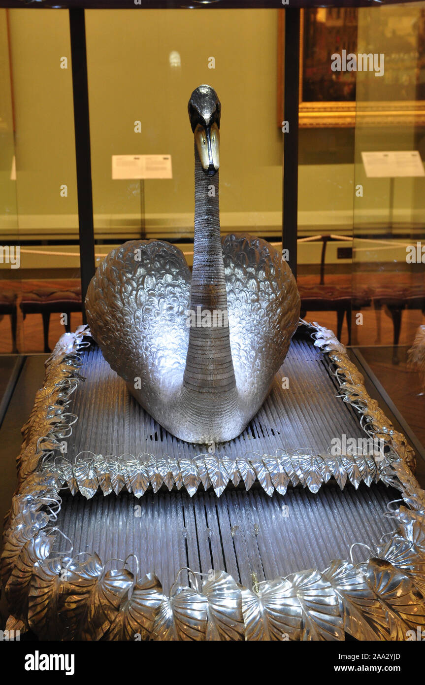 Silver Swan, Bowes Museum, Teesdale Stock Photo - Alamy