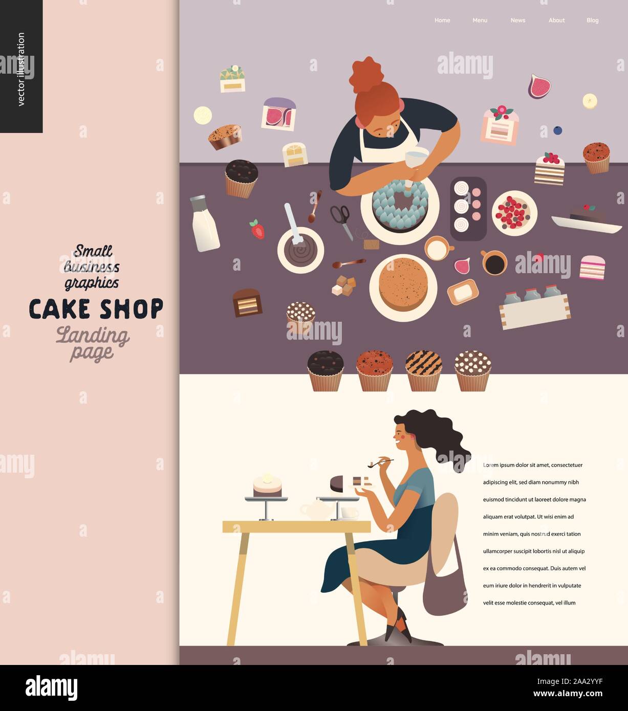Small business cake shop Stock Vector Images - Alamy