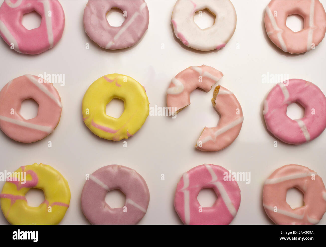 Party ring biscuits laid out asymmetrically. Still life Stock Photo - Alamy