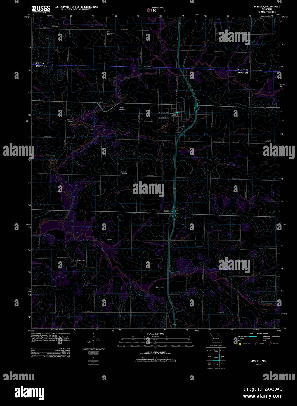 Jasper missouri map hi-res stock photography and images - Alamy