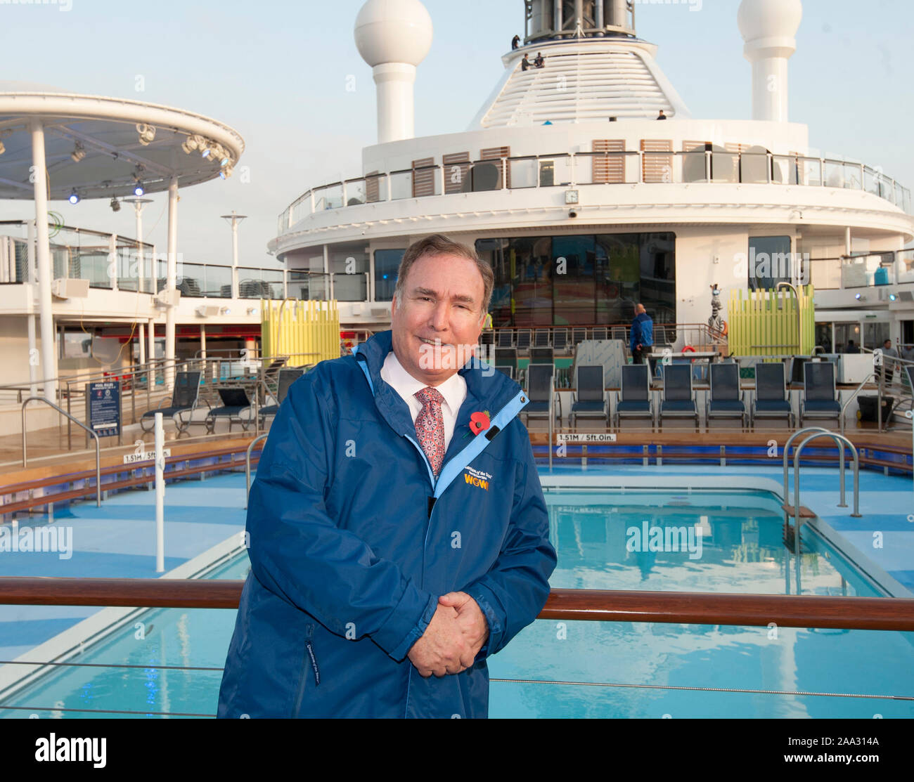 CEO and chairman of Royal Caribbean Cruises Richard Fain on board their ...