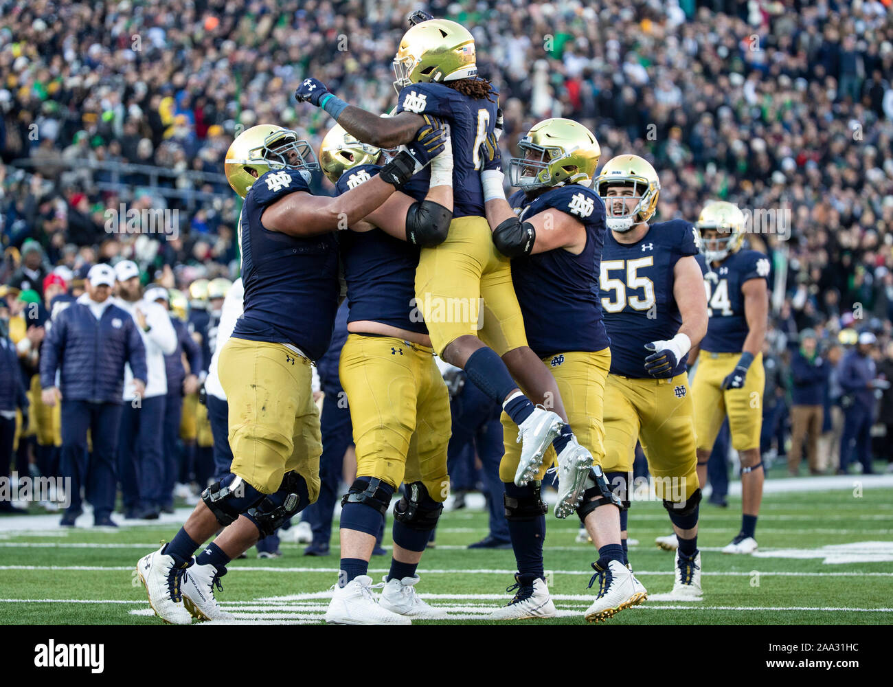 November 16, 2019: Notre Dame running back Tony Jones Jr. (6 ...