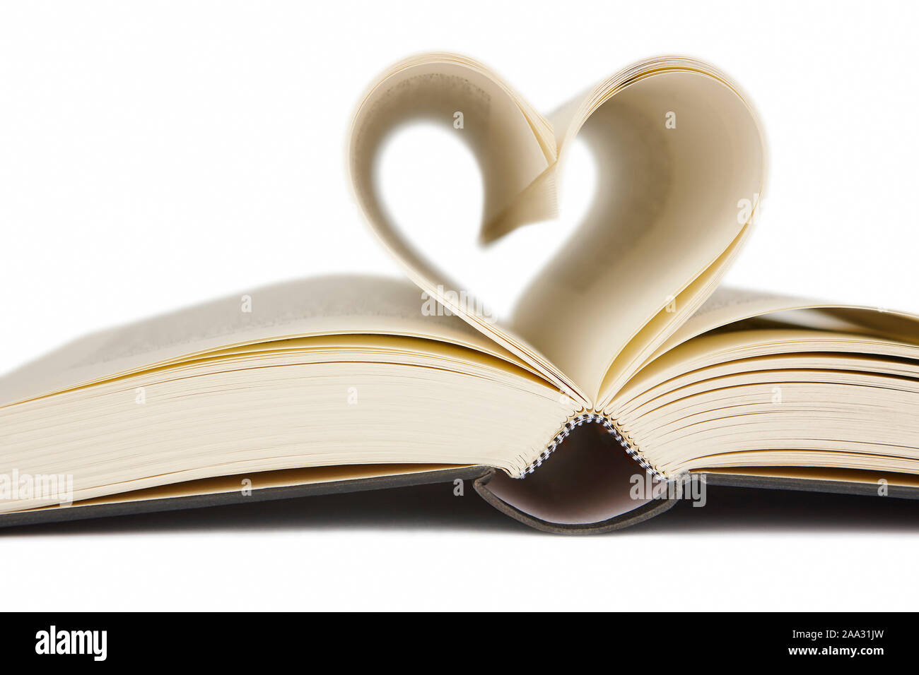 Open book with heart shaped pages. Love for reading. Isolated Stock ...