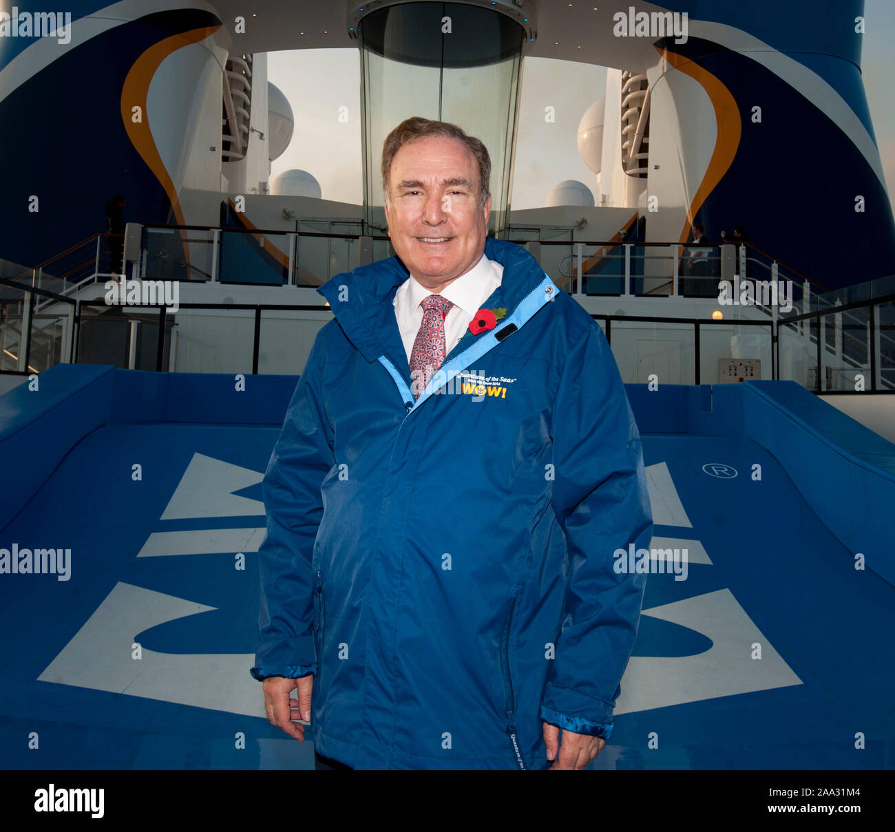 CEO and chairman of Royal Caribbean Cruises Richard Fain on board their ...