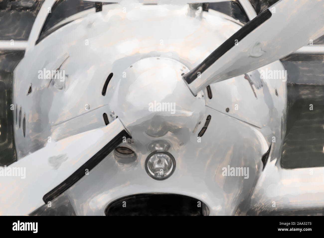 watercolor illustration: Close-up of the tip of aquila a210, a light ...