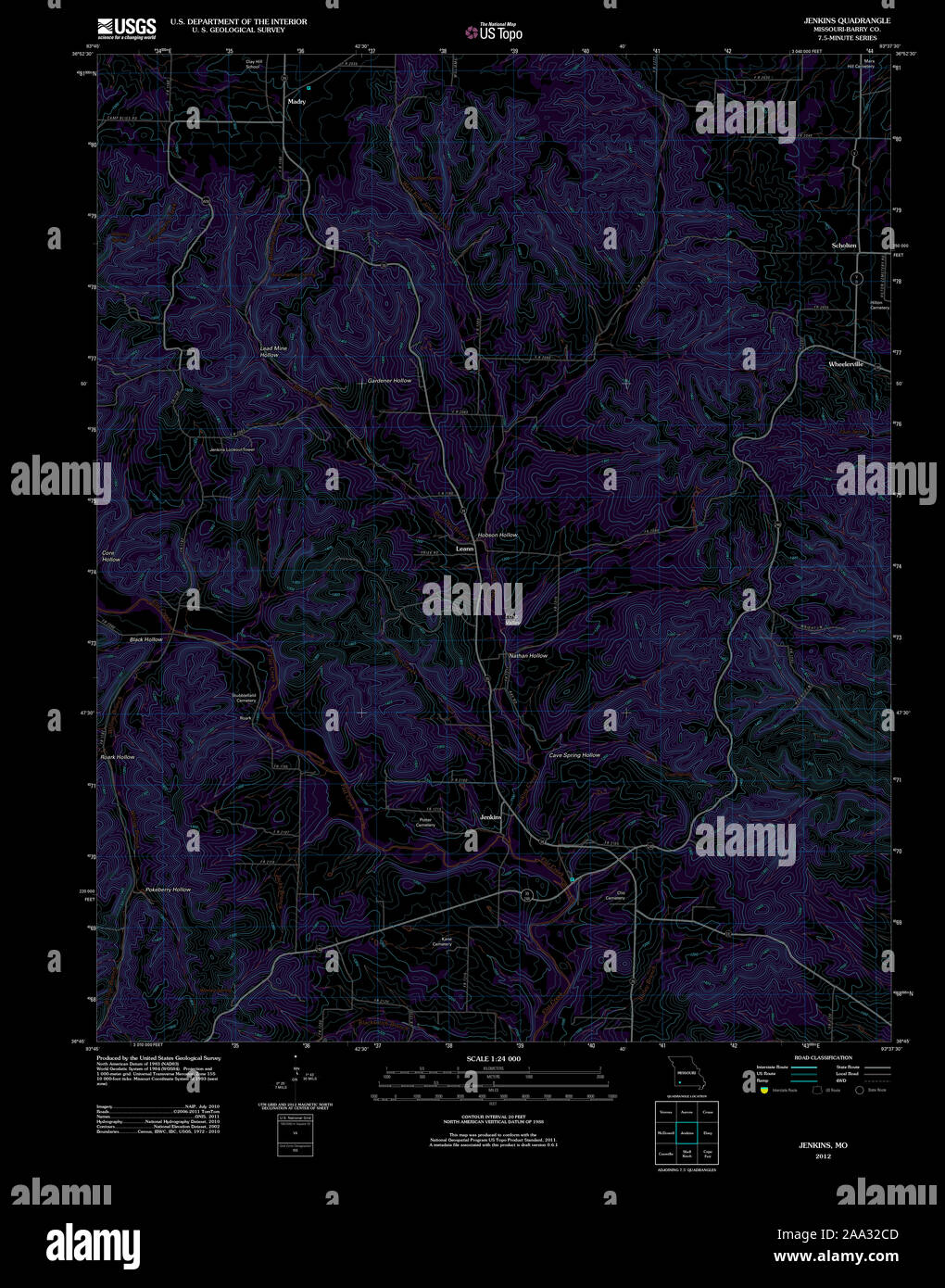 Map of jenkins missouri hi-res stock photography and images - Alamy