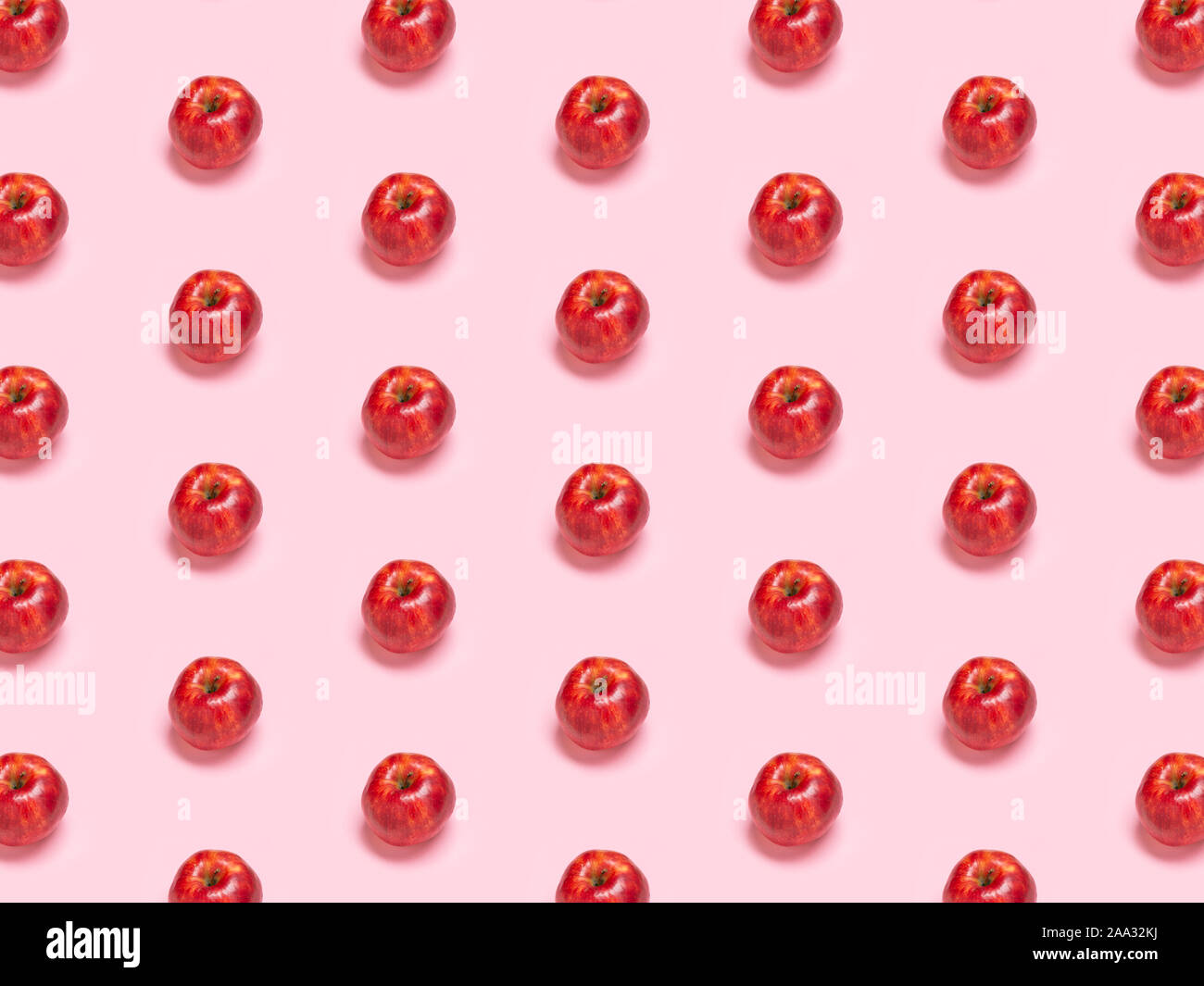 Colorful fruit pattern of fresh red apples. Isometric perspective ...