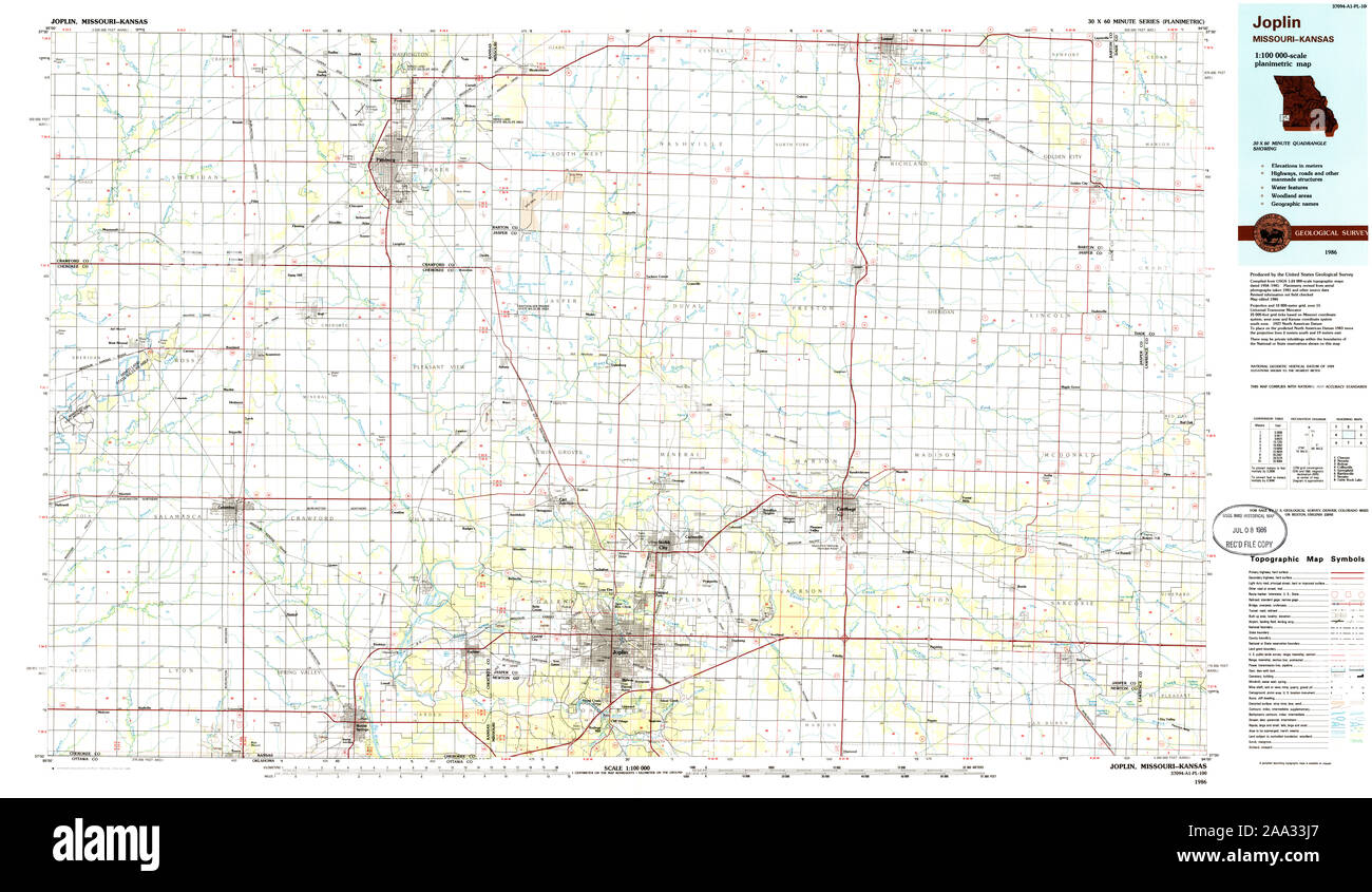 Map of joplin hi-res stock photography and images - Alamy
