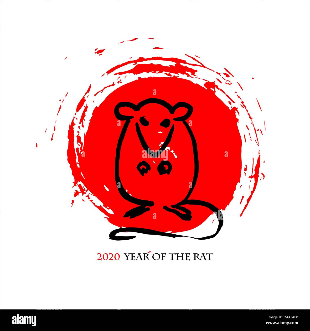 Japanese year of the rat Stock Vector Images - Alamy