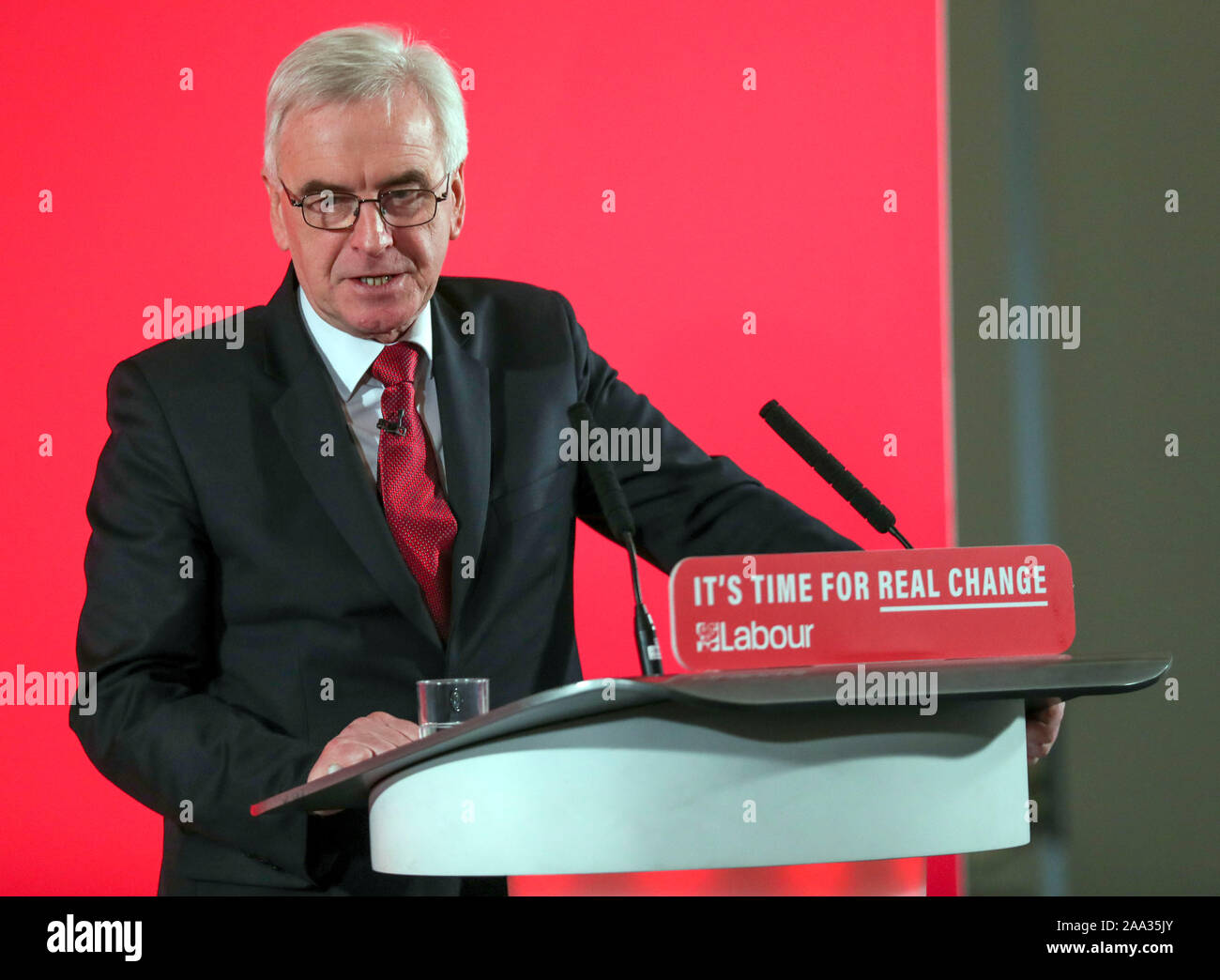 Shadow chancellor John McDonnell delivers a speech on the economy, at ...