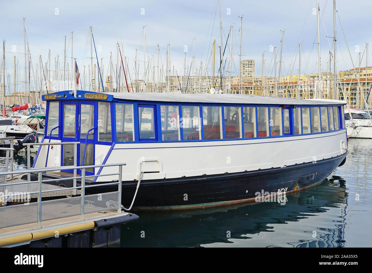MARSEILLE, FRANCE -13 NOV 2019- View of the famous RTM Ferry-Boat ...