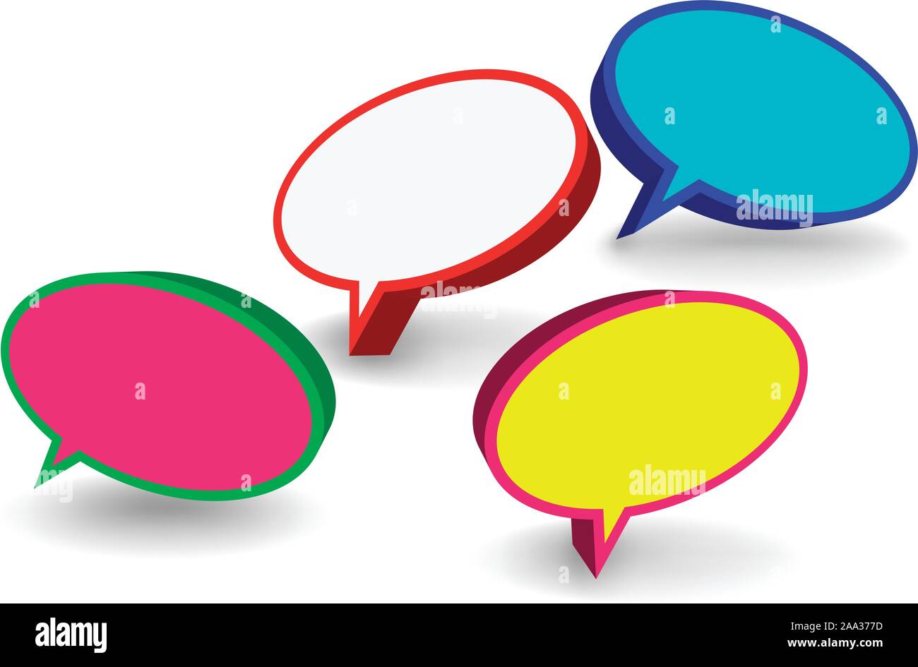 Set Of 3d Speech Bubbles Stock Vector Image And Art Alamy