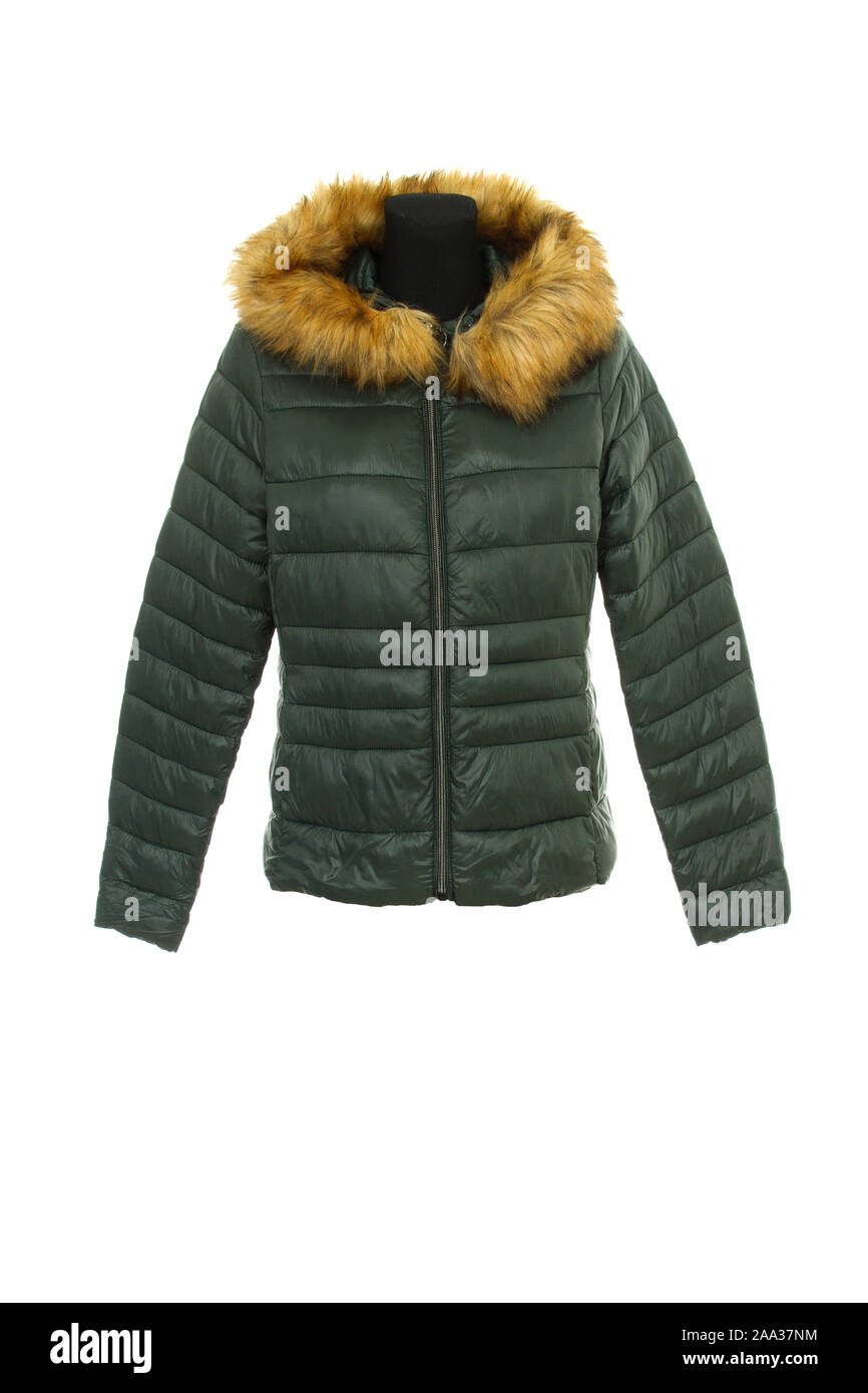 warm winter jacket isolated on white background Stock Photo - Alamy