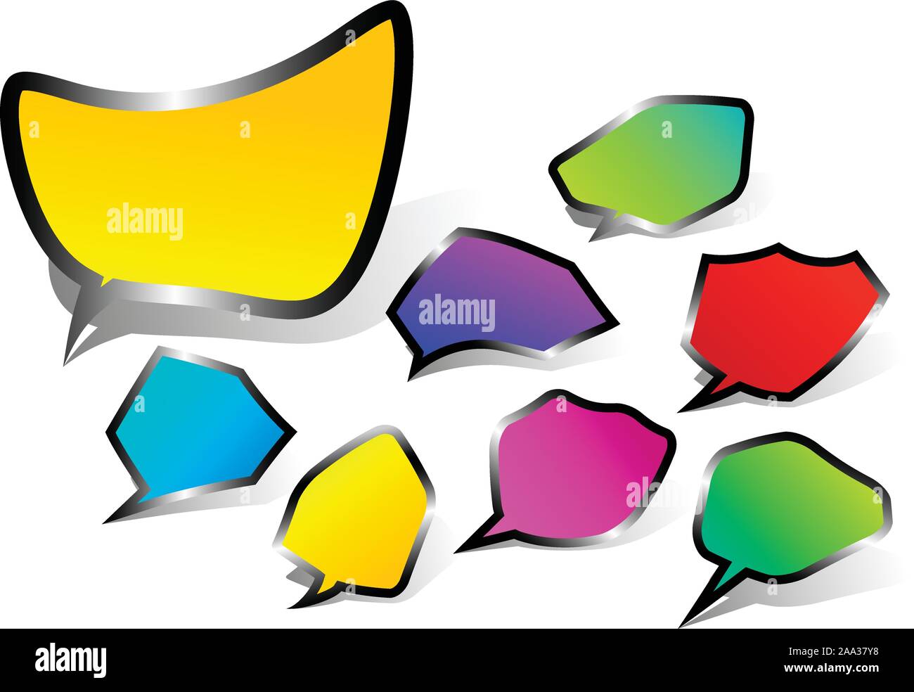 Black edged speech bubbles Stock Vector Image & Art - Alamy