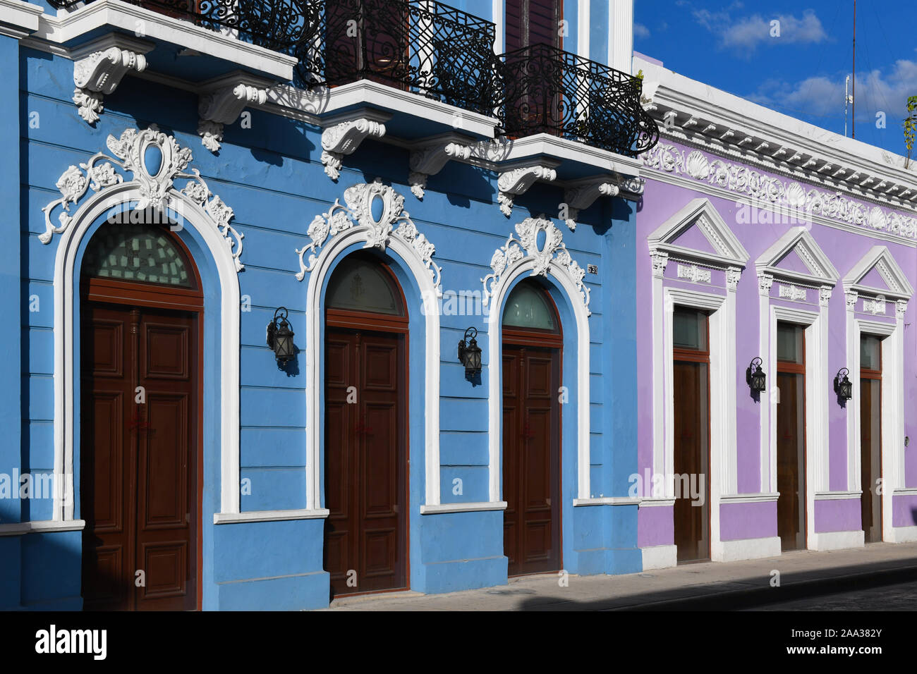 Typical colonial architecture, Merida City center, Yucatan, Mexico ...