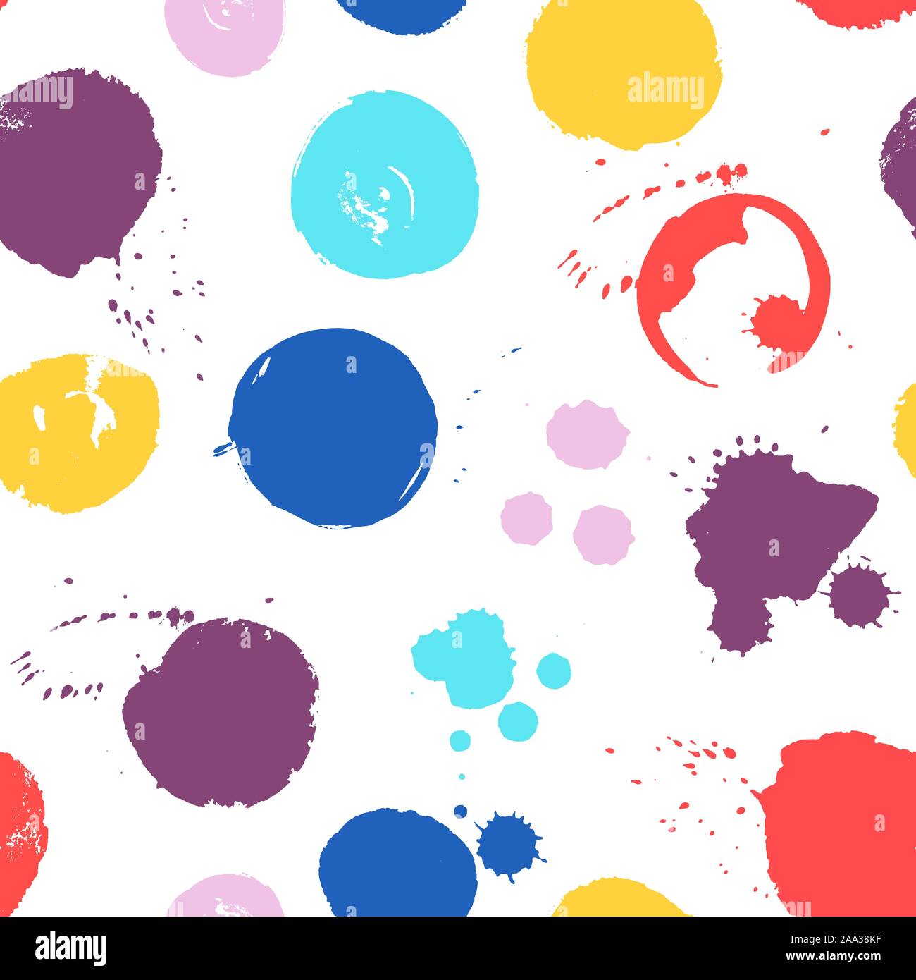 Abstract seamless pattern with watercolor vector stains isolated on ...