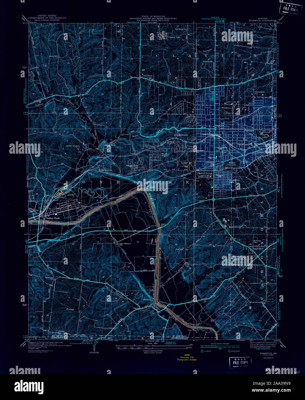 Map of kirkwood missouri hi-res stock photography and images - Alamy