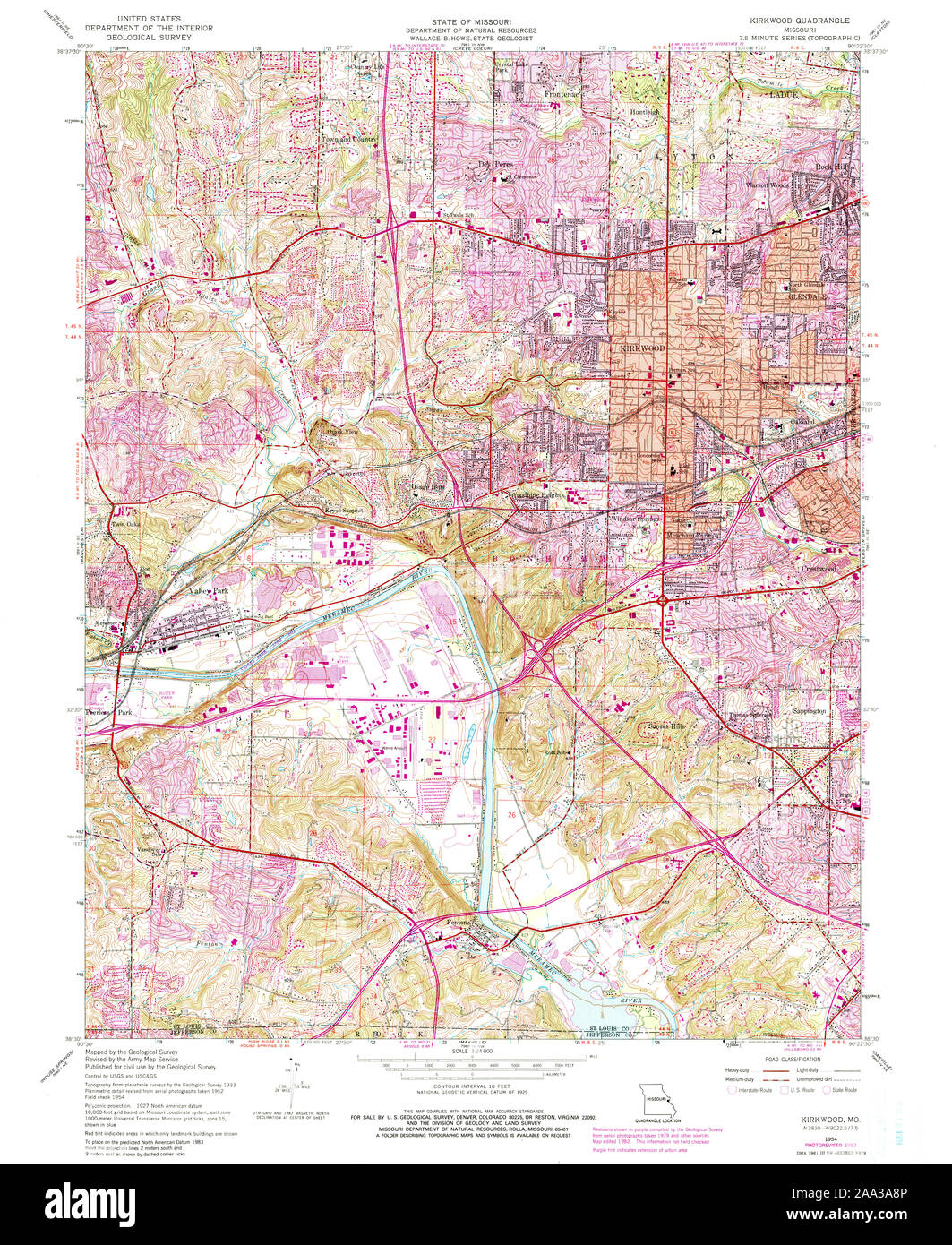 Kirkwood missouri map hi-res stock photography and images - Alamy