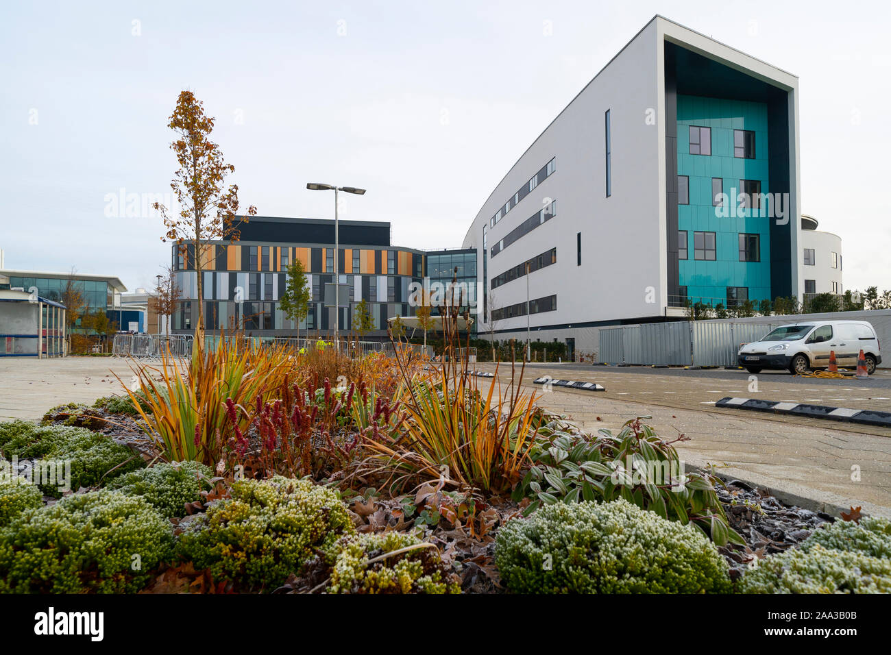 Exterior view of the new controversial unfinished and much-delayed NHS ...