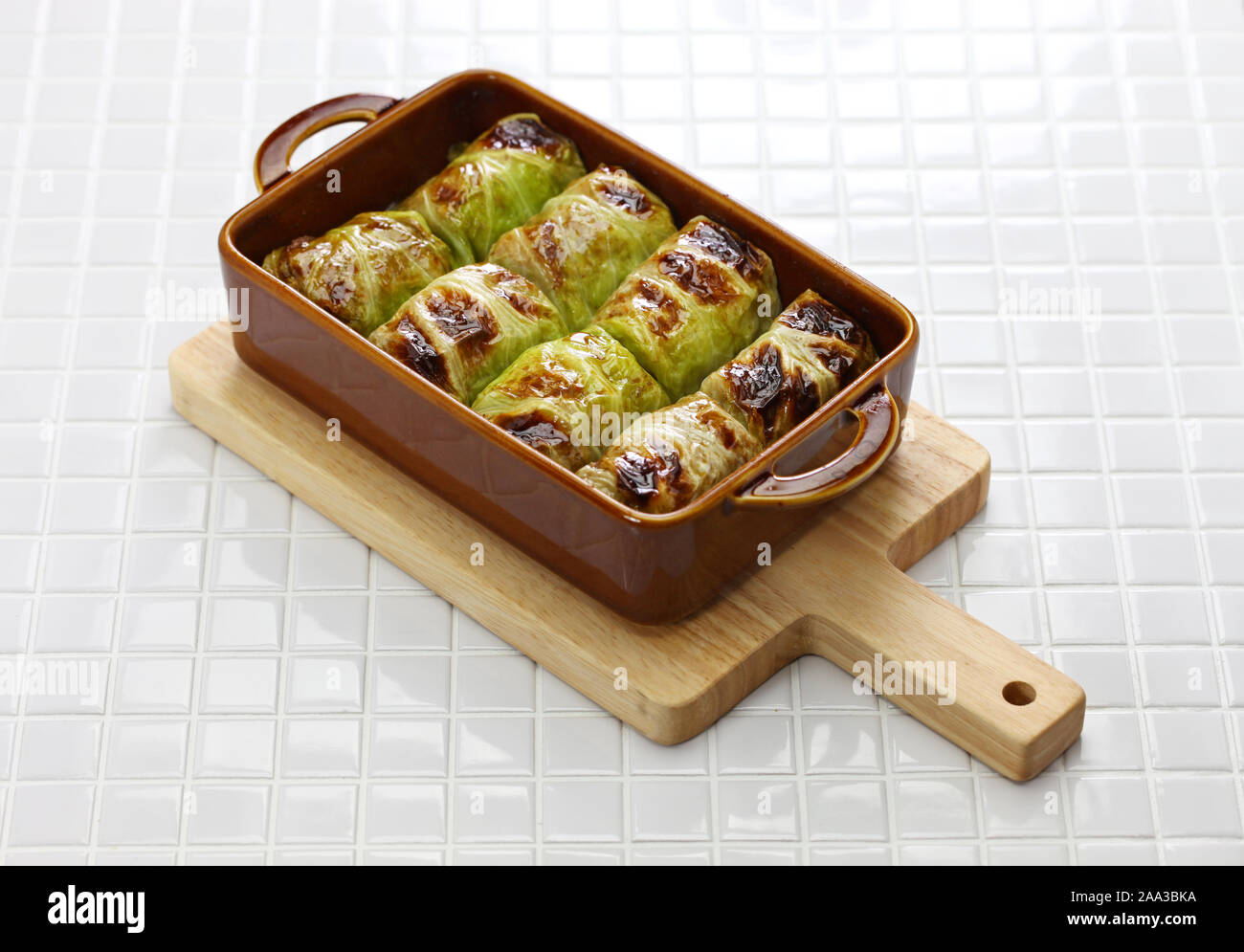 baked cabbage rolls , finnish cuisine Stock Photo - Alamy