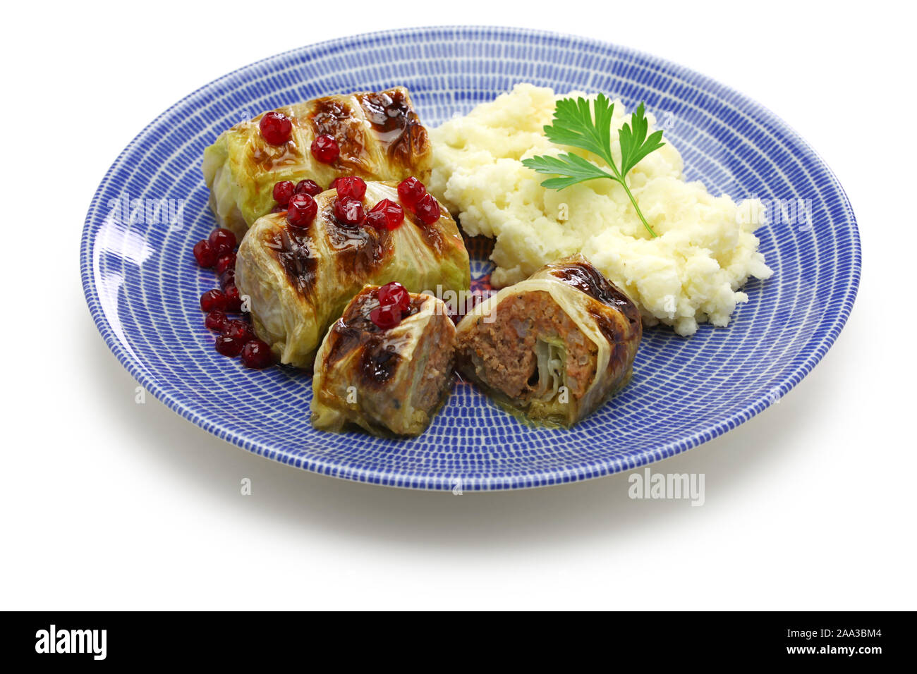 baked cabbage rolls , finnish cuisine Stock Photo - Alamy
