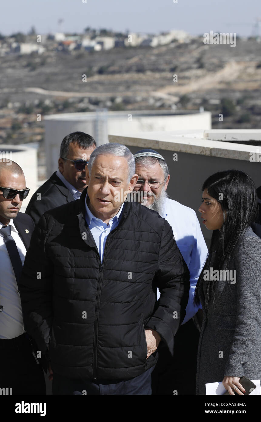 Alon Shvut, Gaza. 19th Nov, 2019. Israeli Prime Minister Benjamin ...