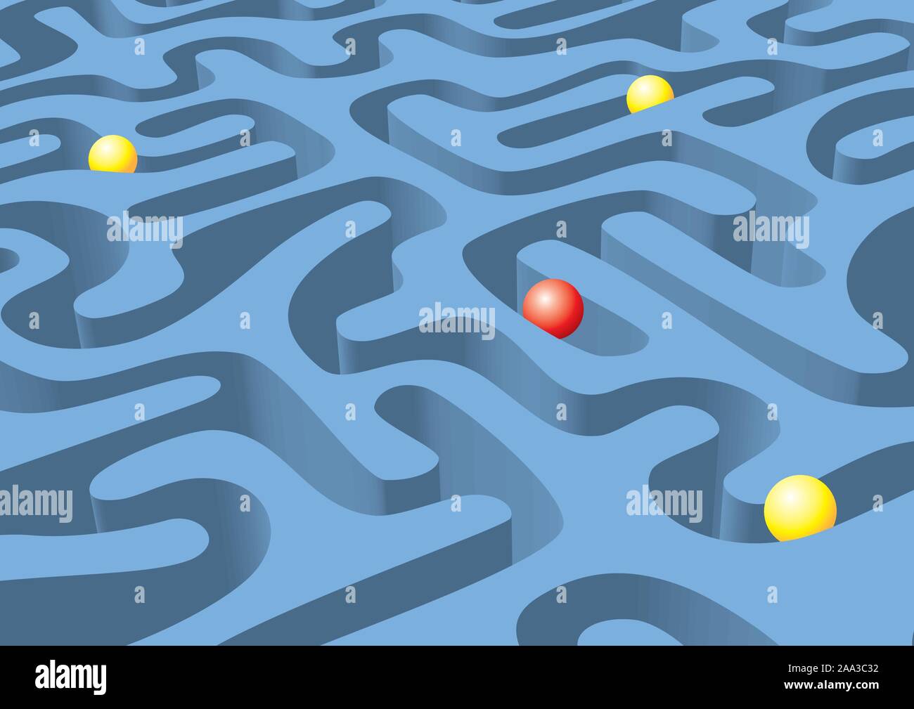 Cartoon illustration complex maze labyrinth hi-res stock photography ...