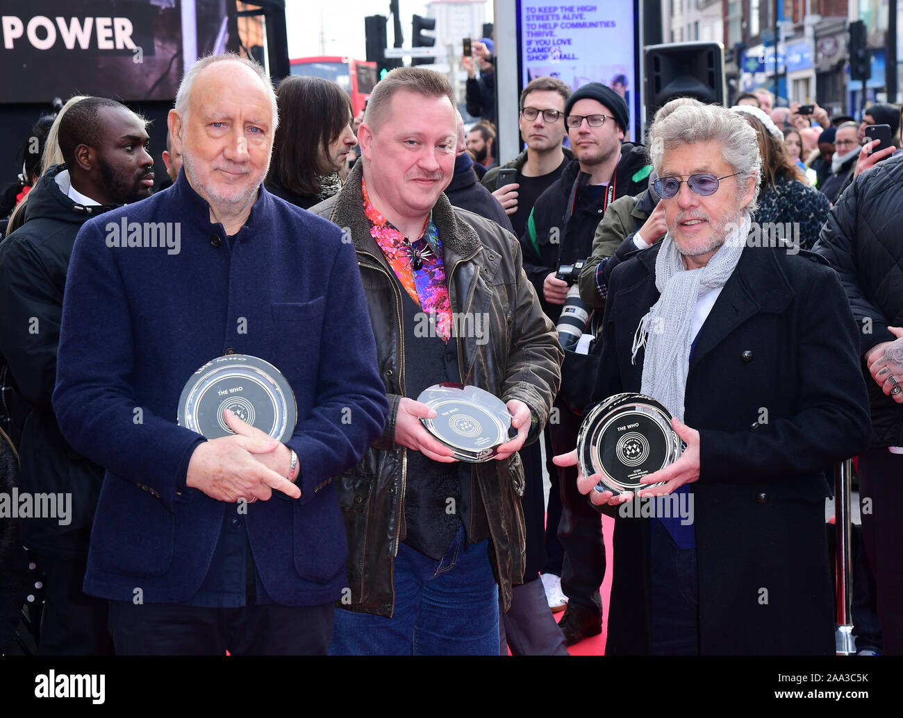 The Who's Pete Townshend and Roger Daltrey with Christopher Entwistle ...
