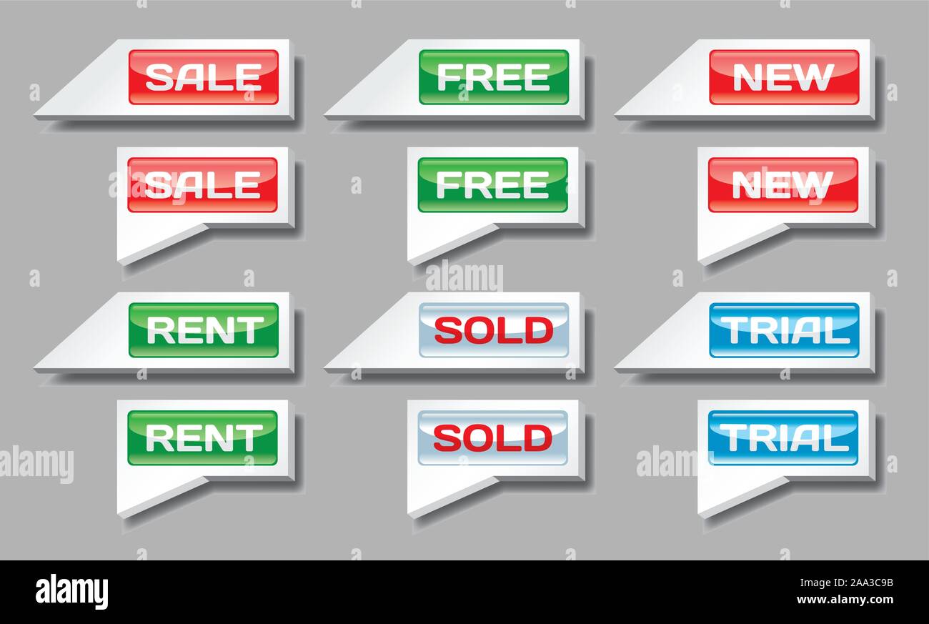 Set of commercial pointer signs Stock Vector Image & Art - Alamy