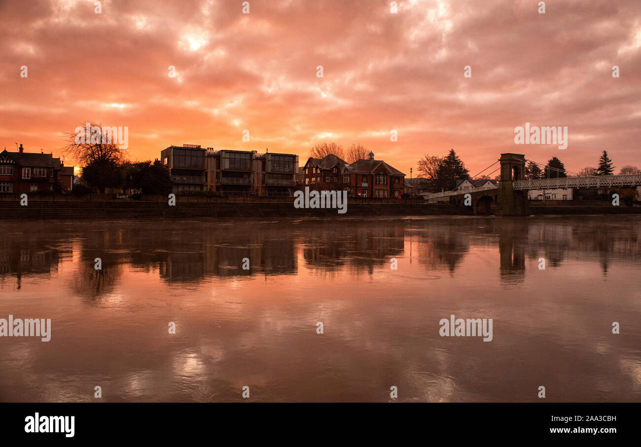 Sunrise by the River Trent at Victoria Embankment in Nottingham ...
