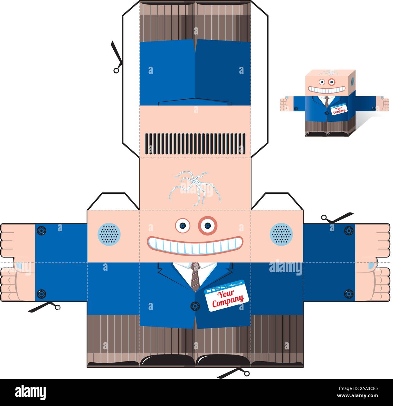 Cut and fold paper office worker Stock Vector Image & Art - Alamy