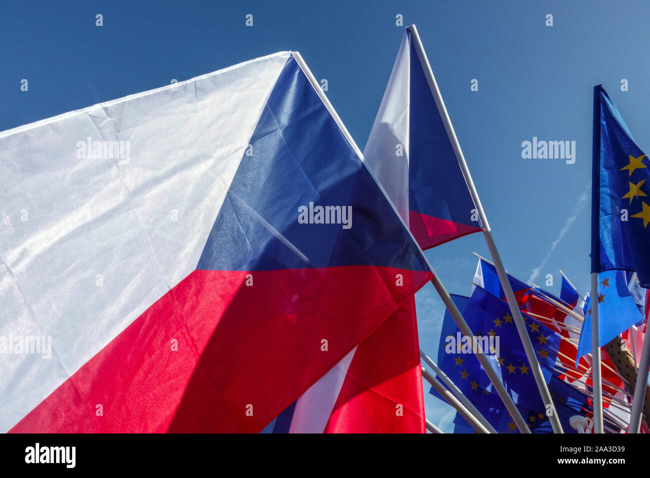 Czech flag Europe Union flags Czech Republic Stock Photo - Alamy