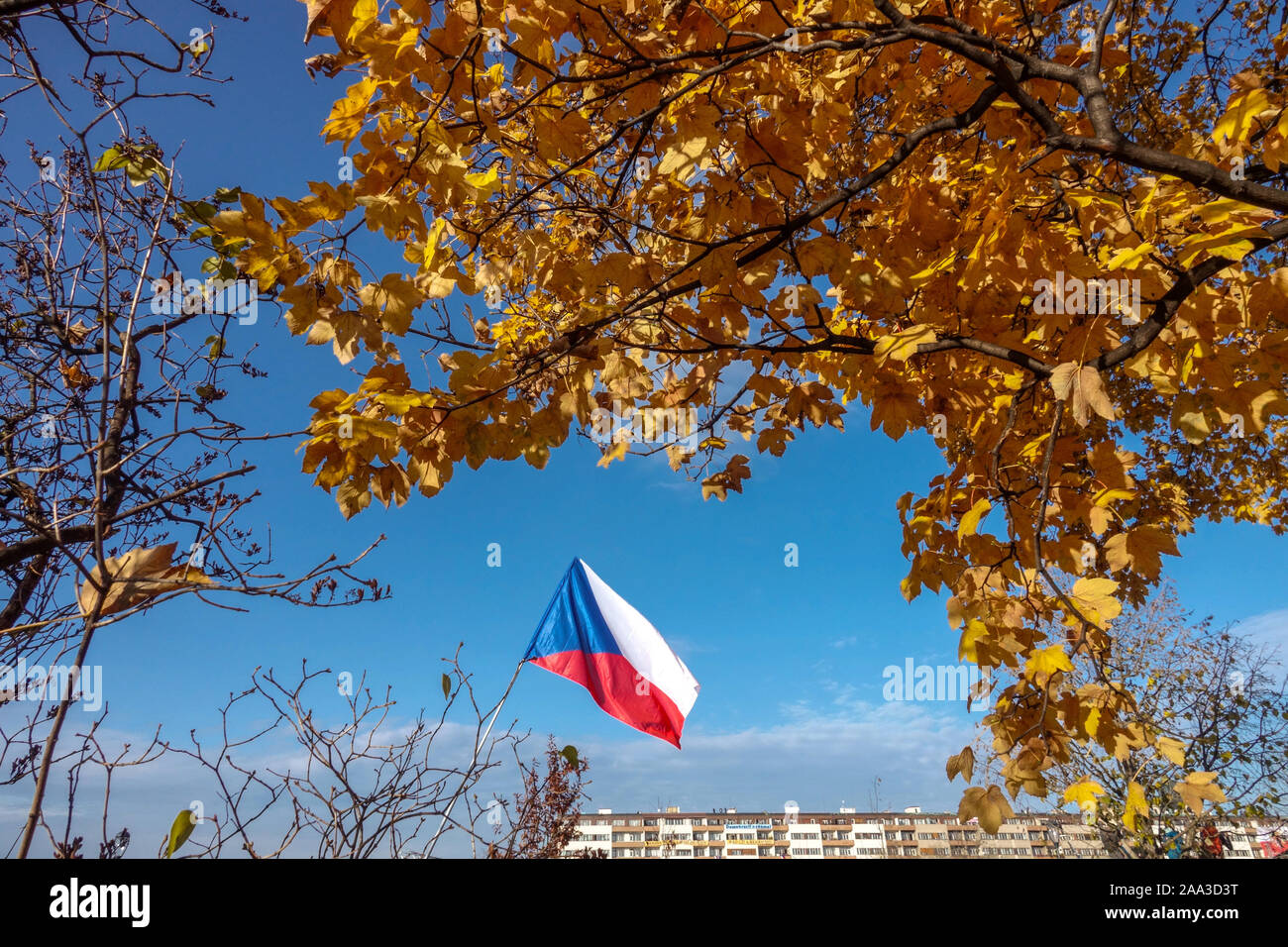 Czech flag over prague hi-res stock photography and images - Alamy