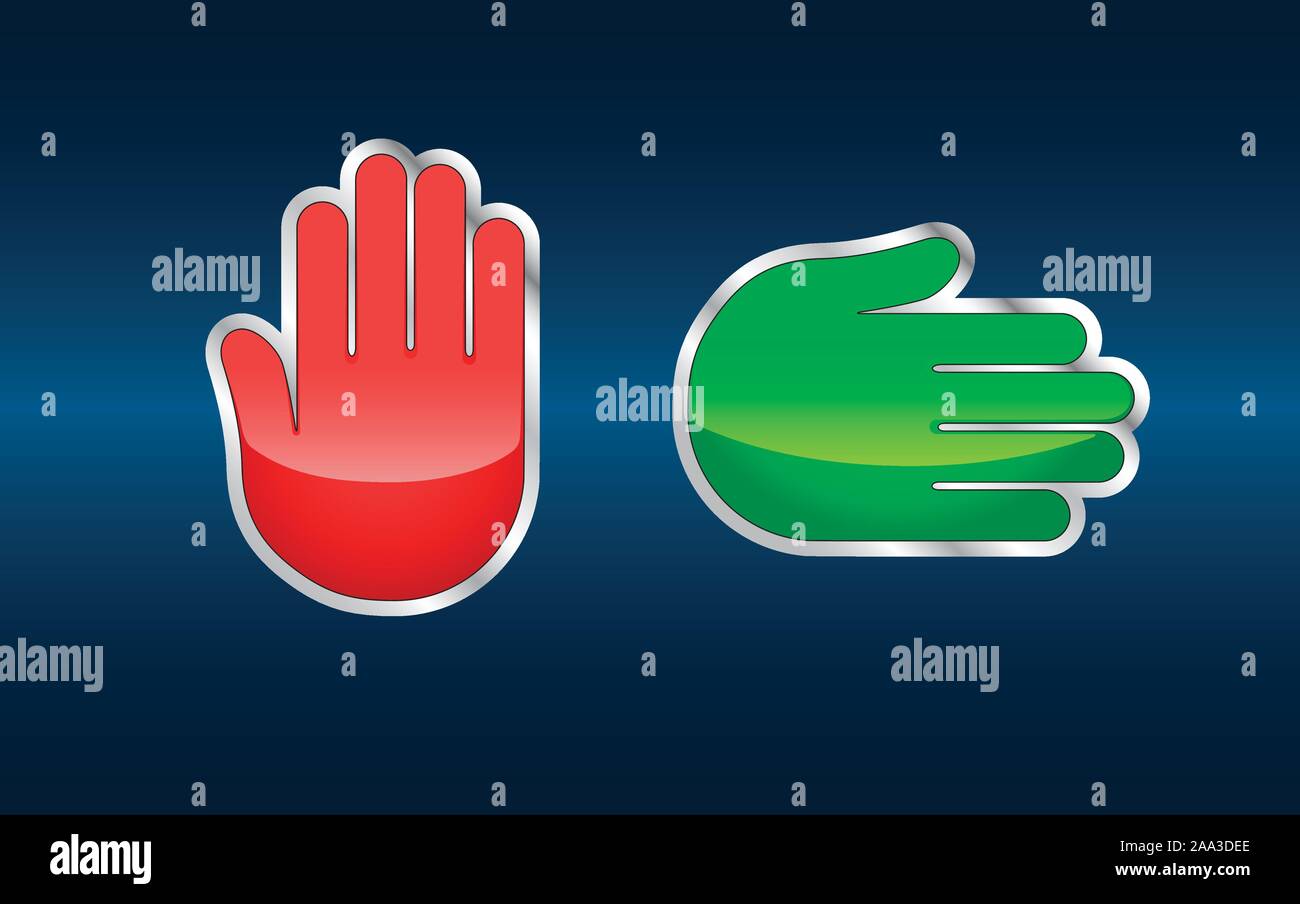 Stop and go hand signs Stock Vector Image & Art - Alamy