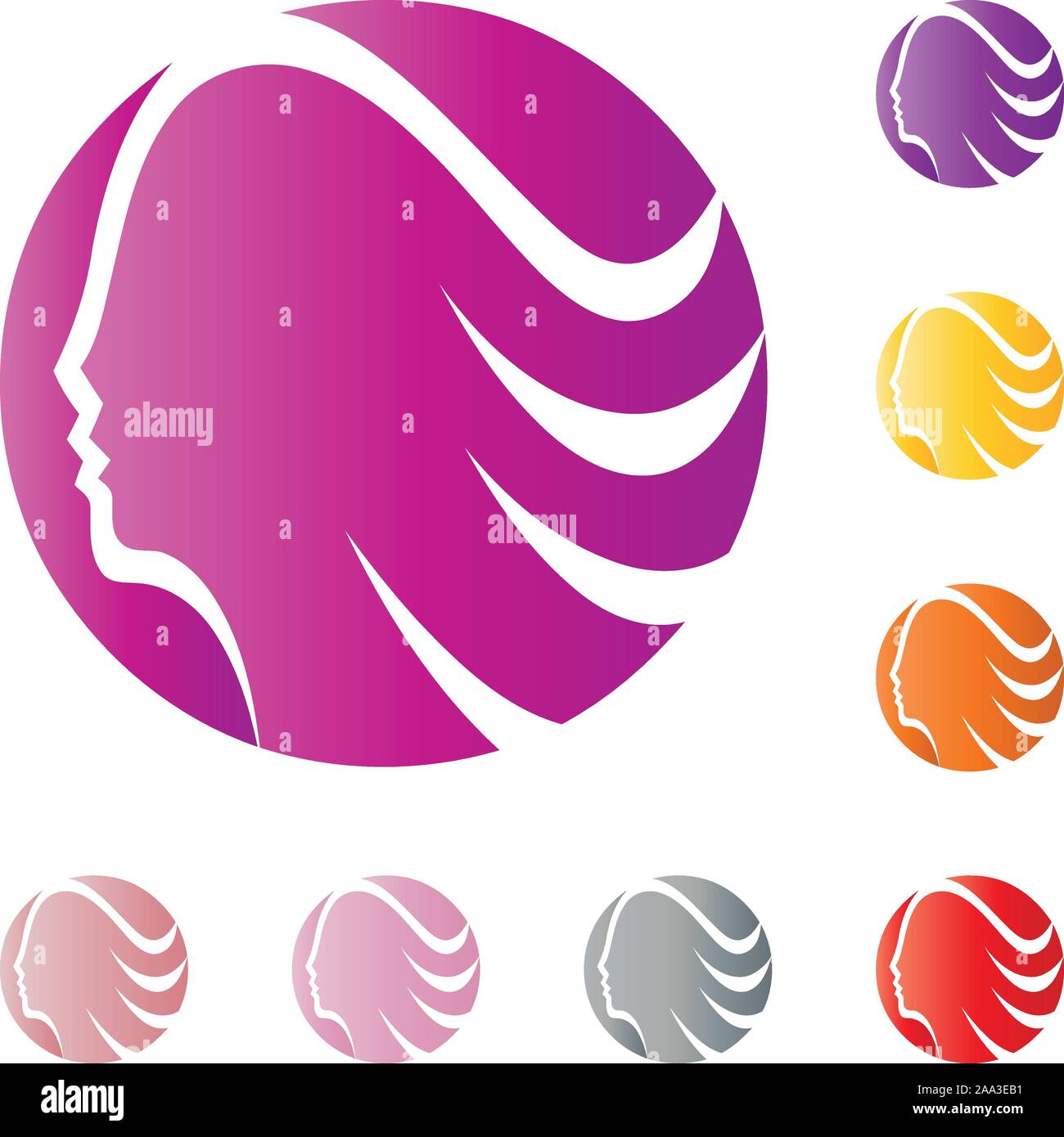 Hair, woman, hairdresser, face, cosmetics, logo Stock Vector Image ...