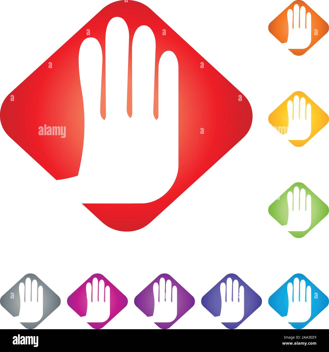 Hand, Stop, Stop Hand, Logo, Icon Stock Vector Image & Art - Alamy