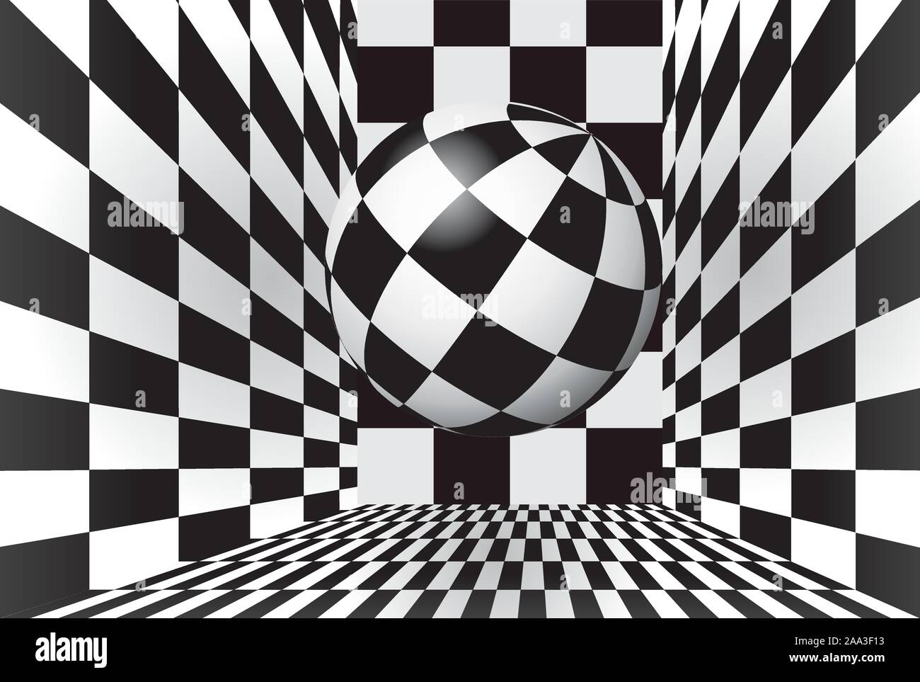 Checkered room with ball Stock Vector Image & Art - Alamy