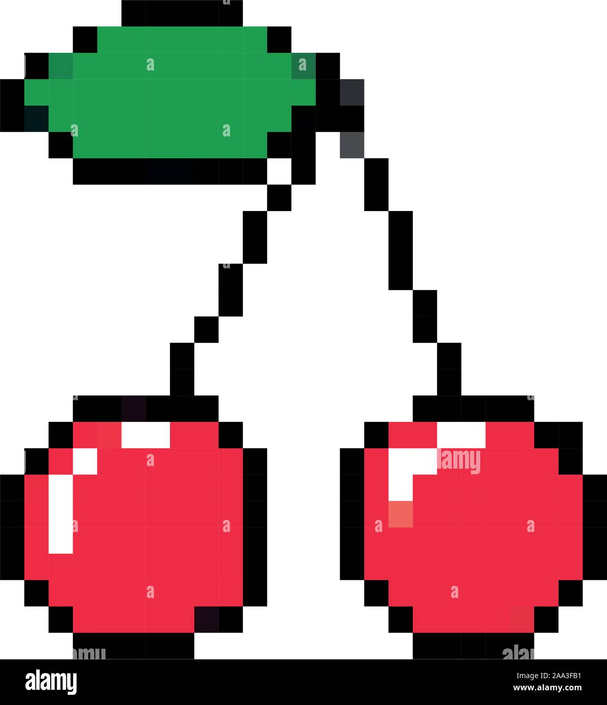 cherries fruits 8 bits pixelated style icon Stock Vector Image & Art ...