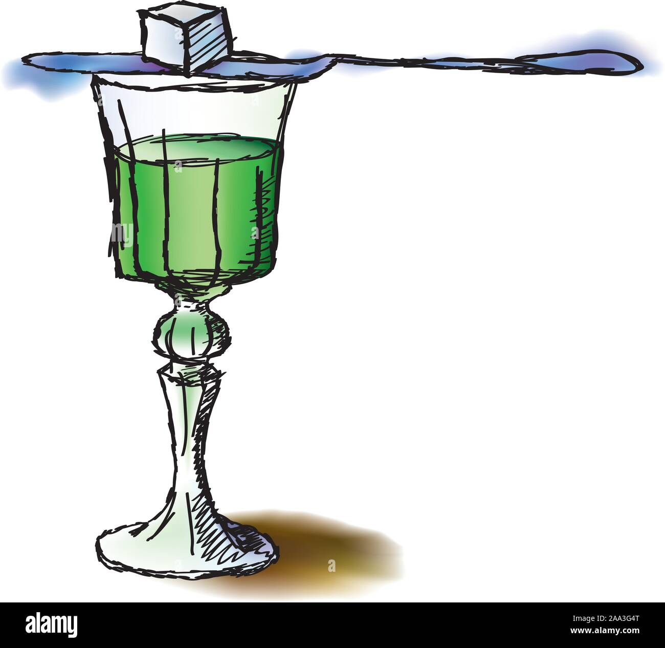 Glass of absinthe Stock Vector Image & Art - Alamy