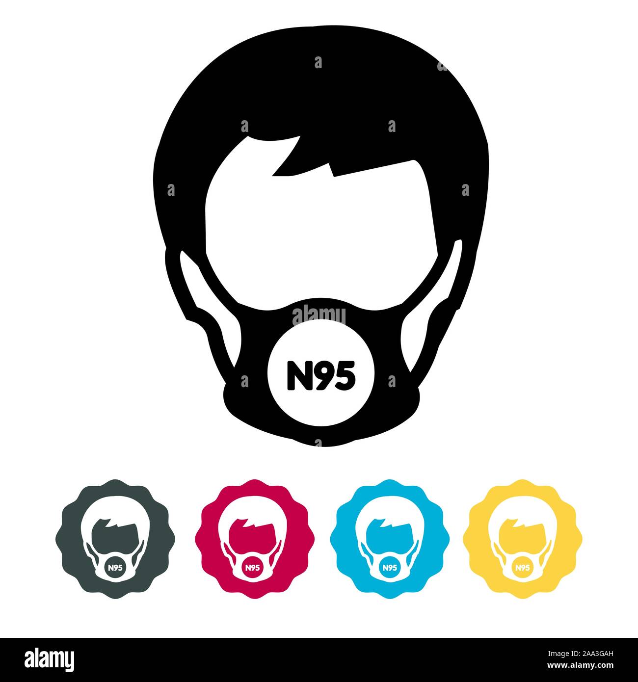 Respiratory Protective Mask - N95 - Icon as EPS 10 File Stock Vector ...