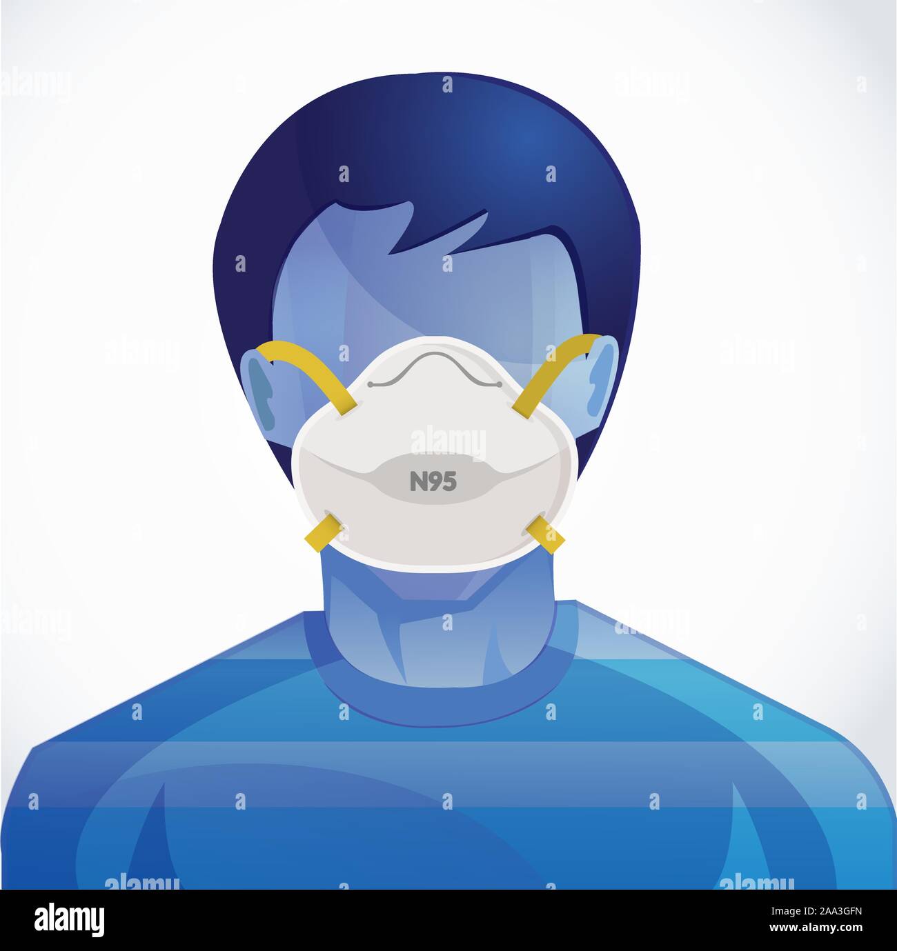 Respiratory Protective Mask - N95 - Icon as EPS 10 File Stock Vector ...