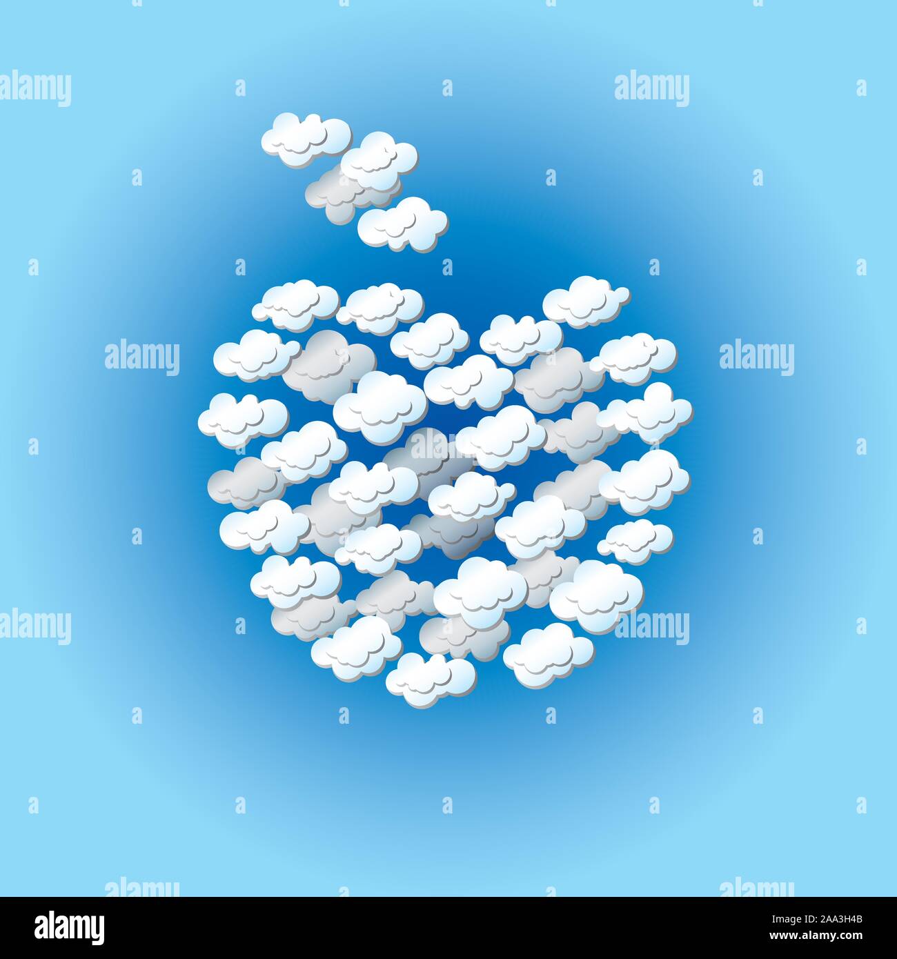 Apple in blue background Stock Vector Images - Alamy