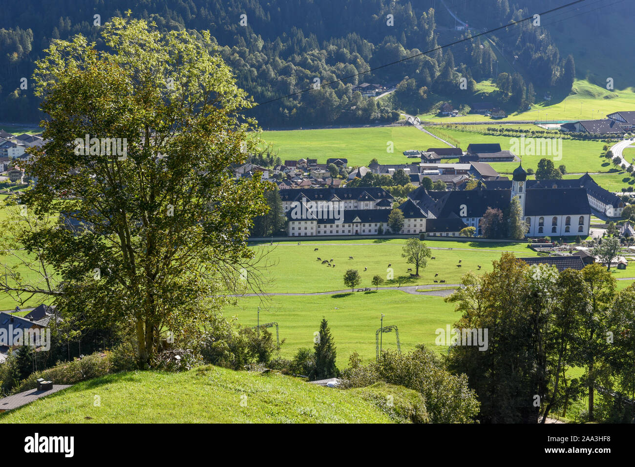 The Benedictine monastery of Engelberg on the Swiss alps Stock Photo ...