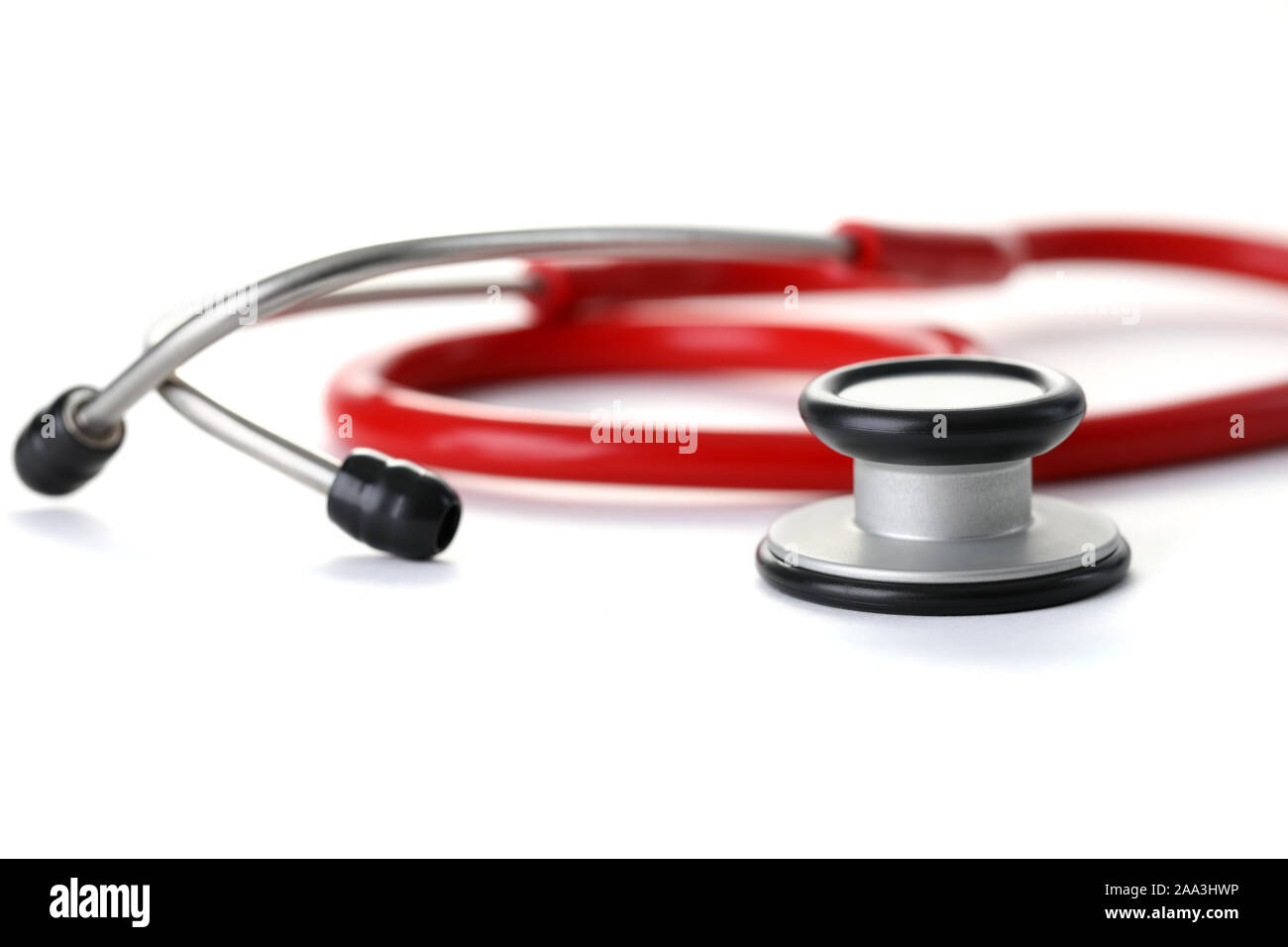 Red stethoscope with black silver head isolated Stock Photo - Alamy